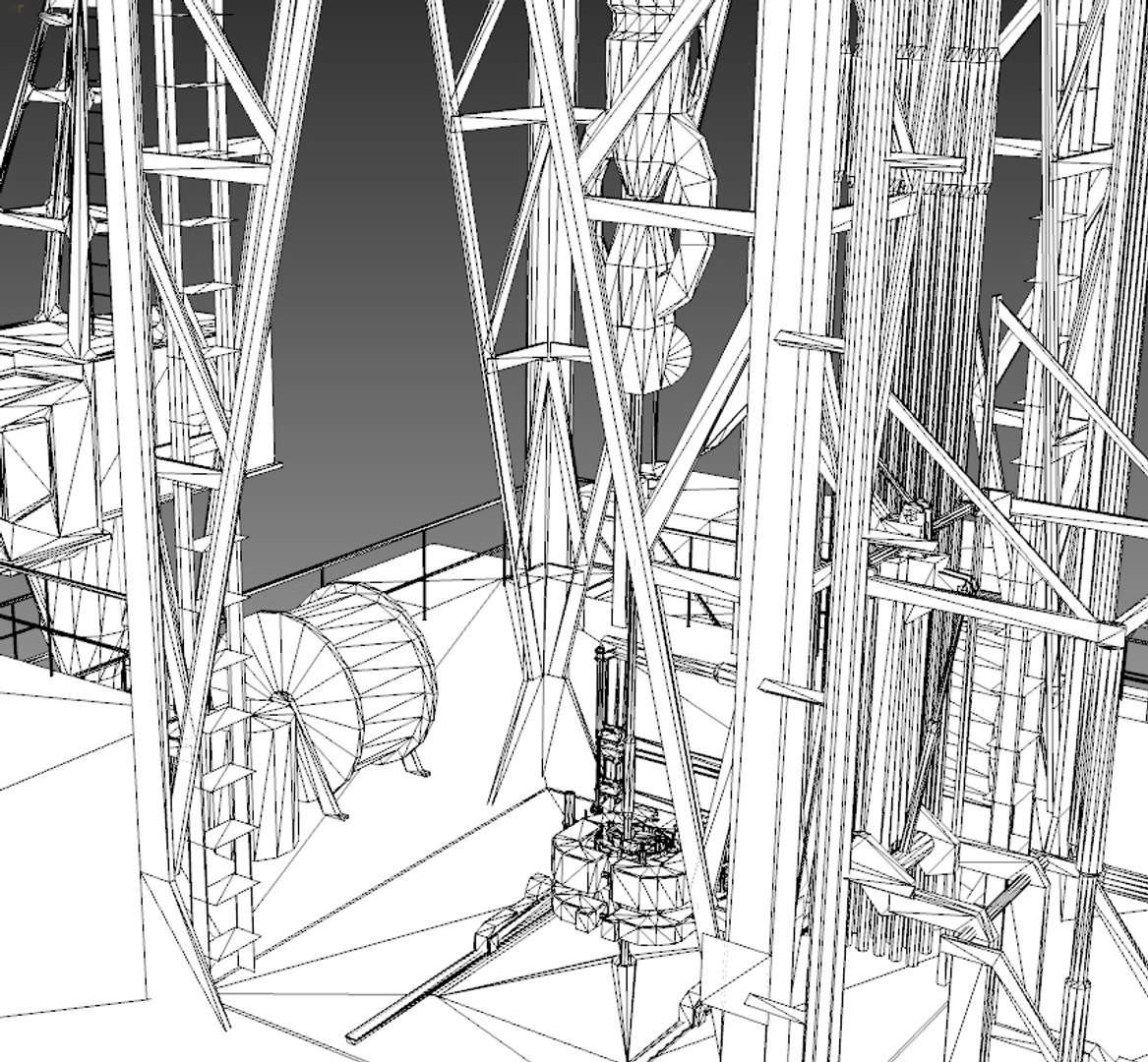 3D oil rig white model - TurboSquid 1391747