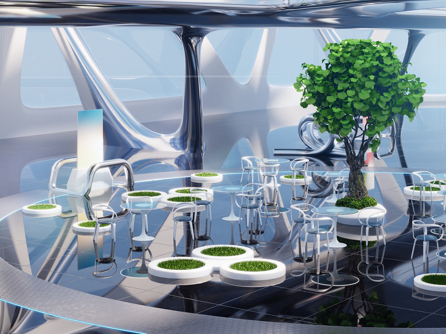 3D Exhibition Hall Futuristic Model - TurboSquid 2020876