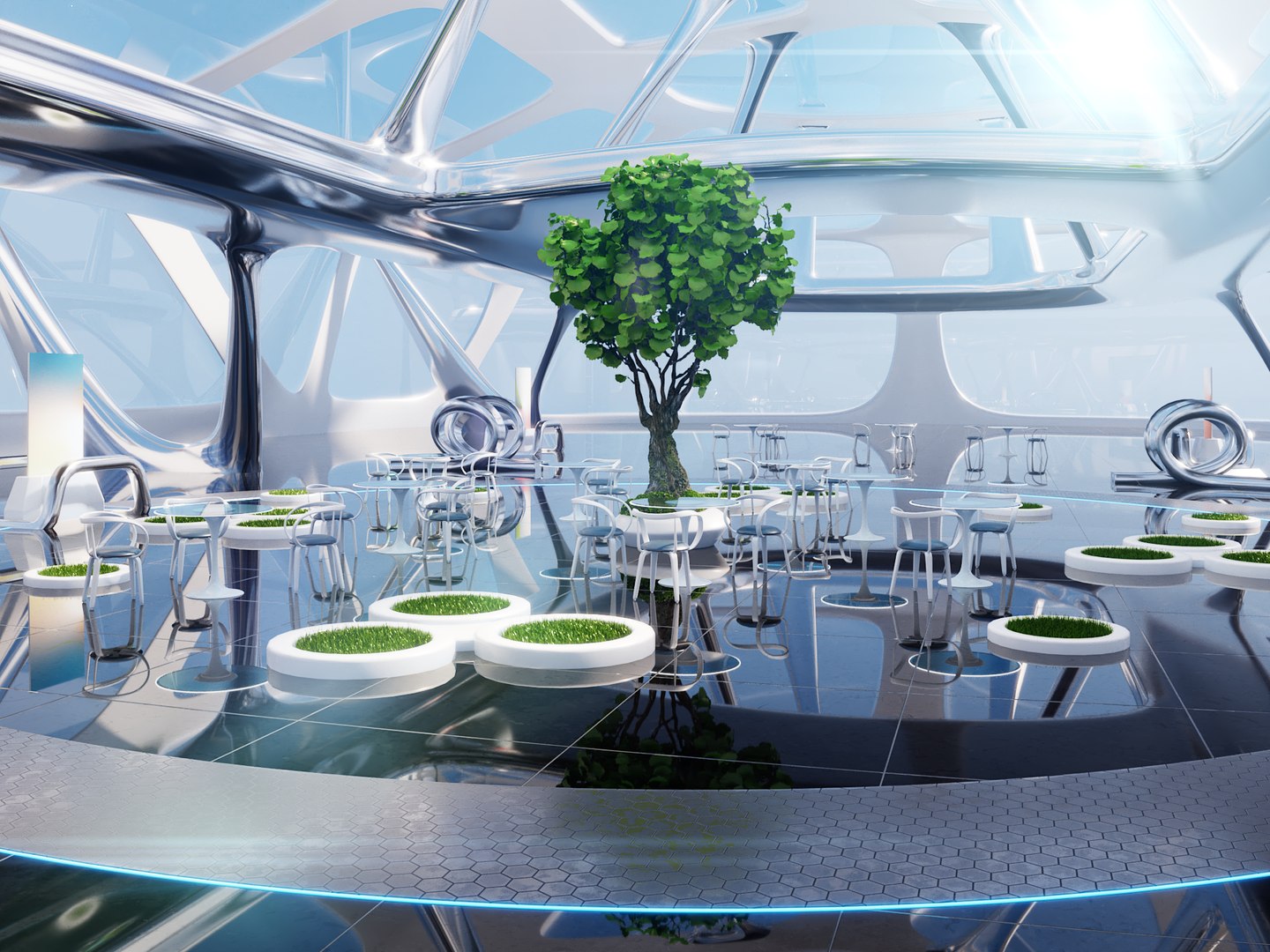 3D Exhibition Hall Futuristic Model - TurboSquid 2020876
