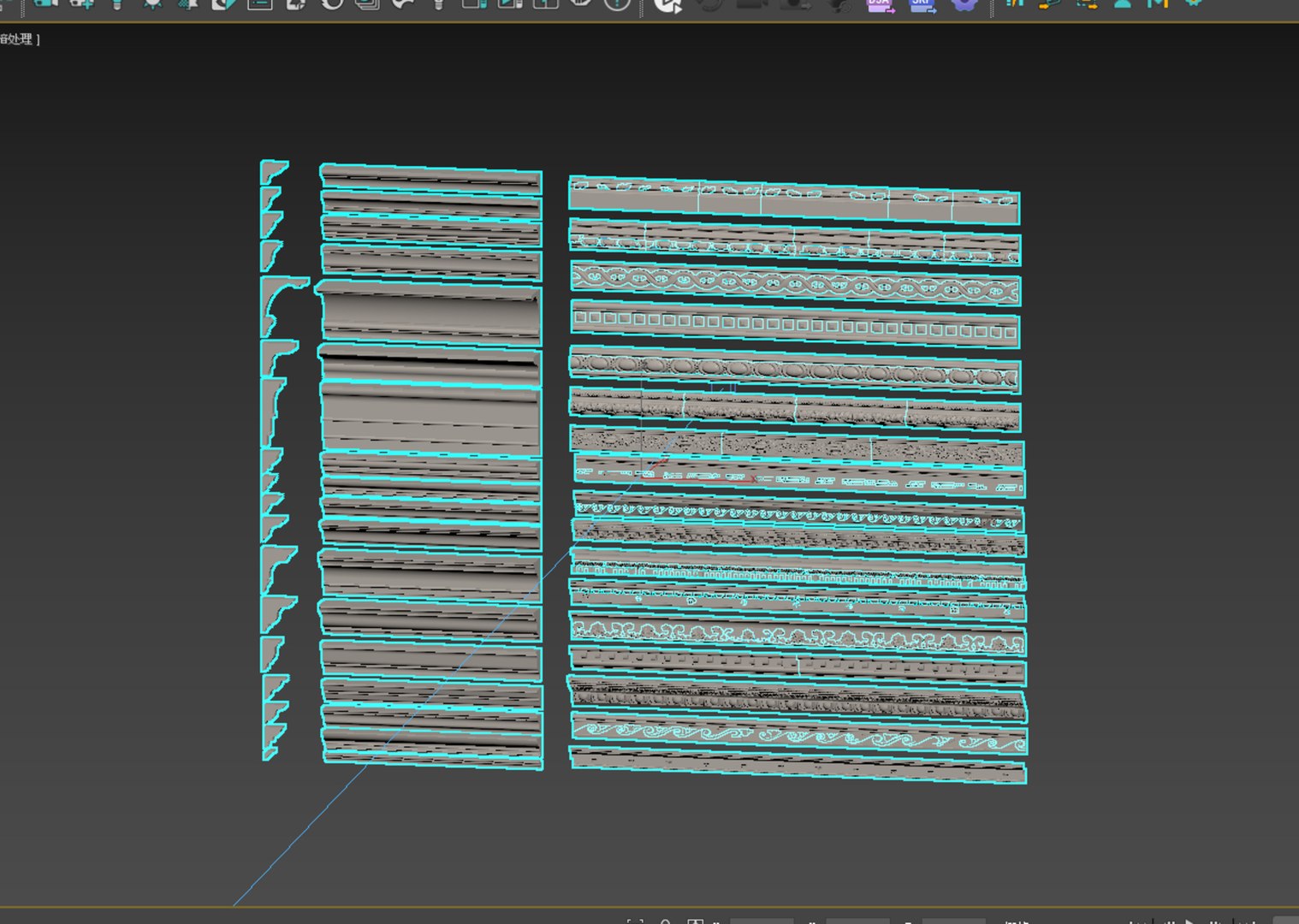 Gypsum Carving Gypsum Line Plaster Line Molding Scroll 3D - TurboSquid ...