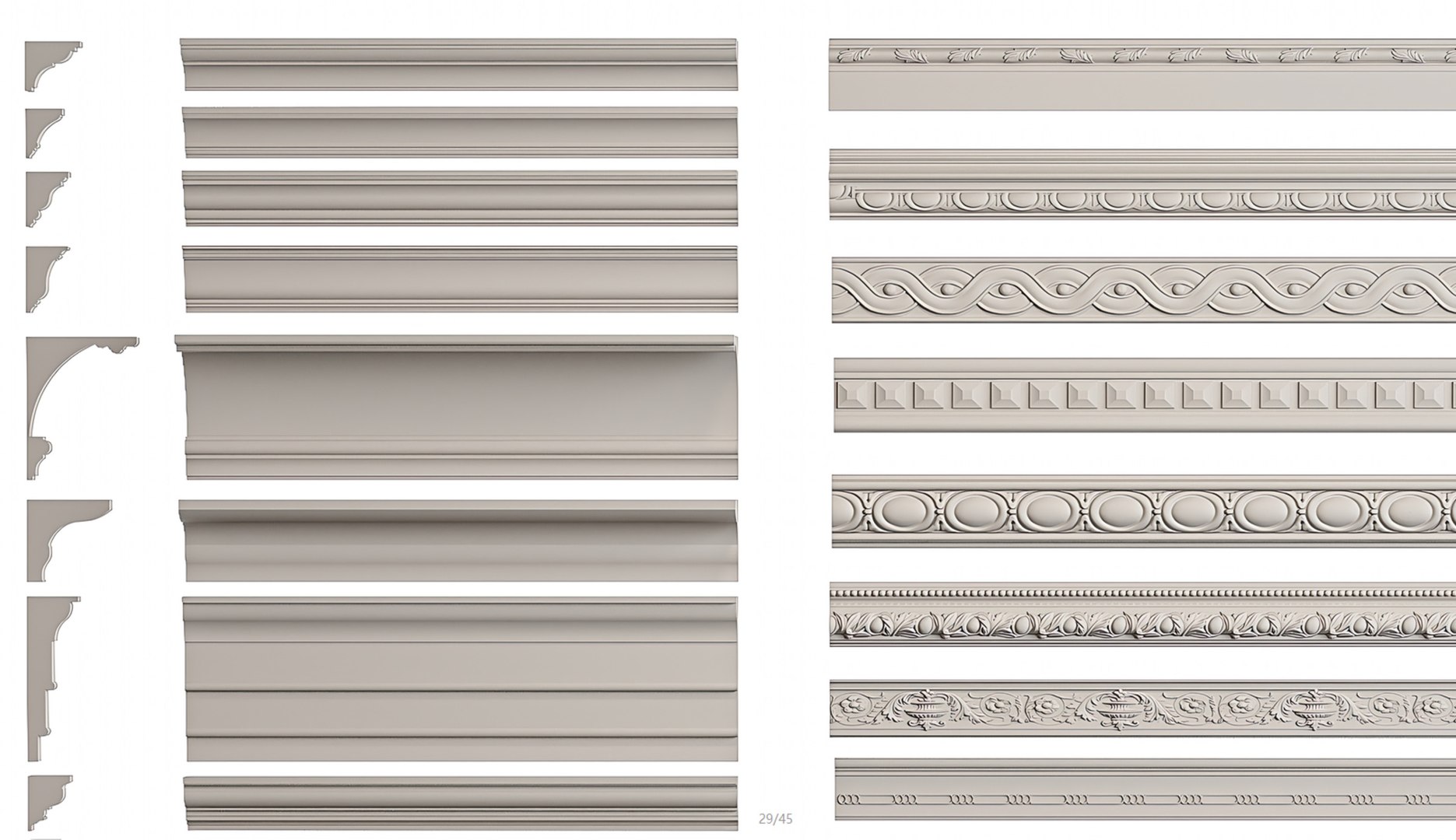 Gypsum Carving Gypsum Line Plaster Line Molding Scroll Ornament 3D ...