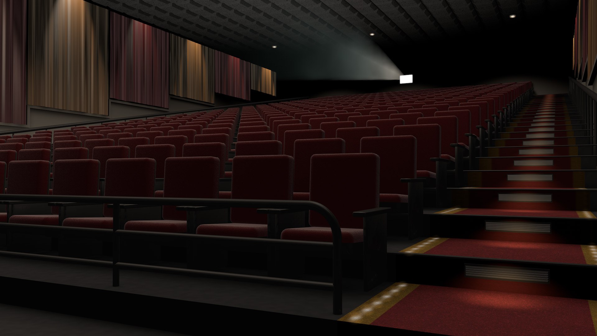 3d Model Of Movie Theater Stadium Seating