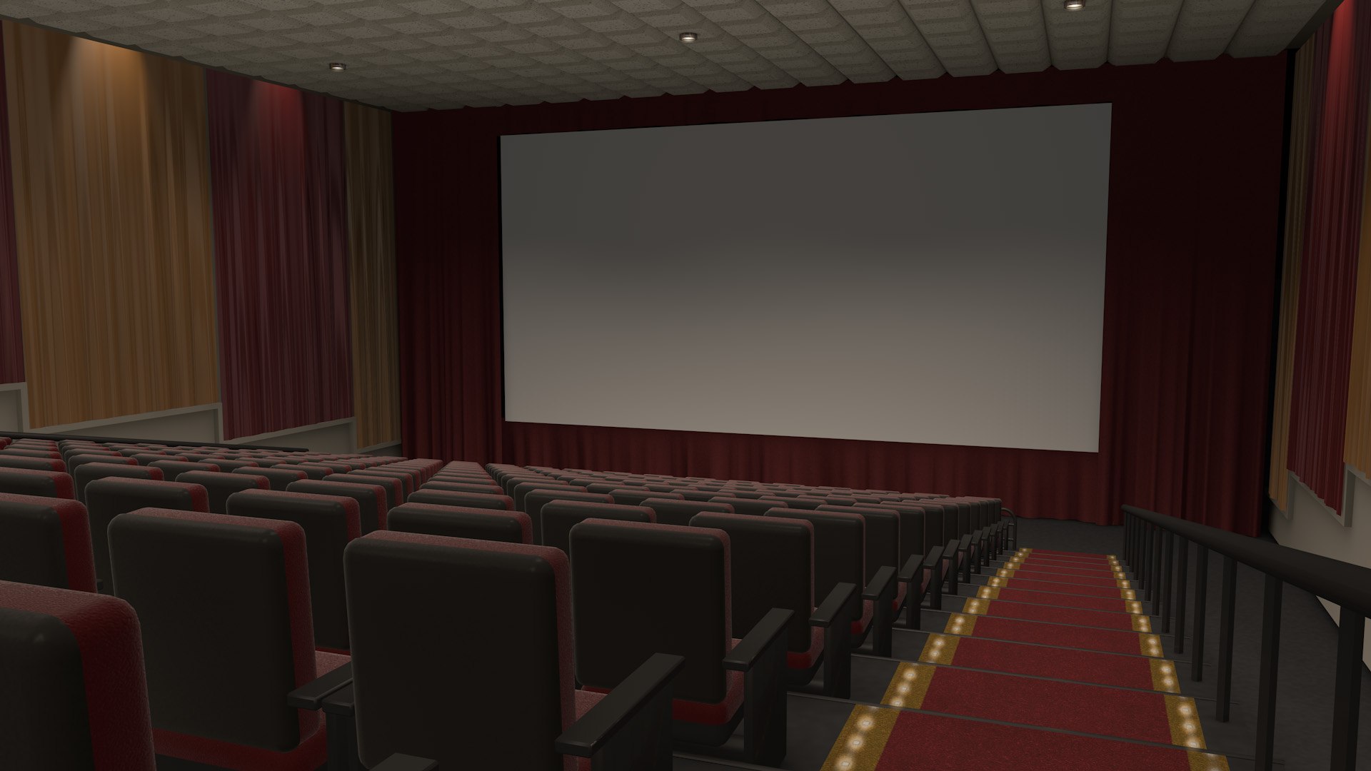 3d Model Of Movie Theater Stadium Seating