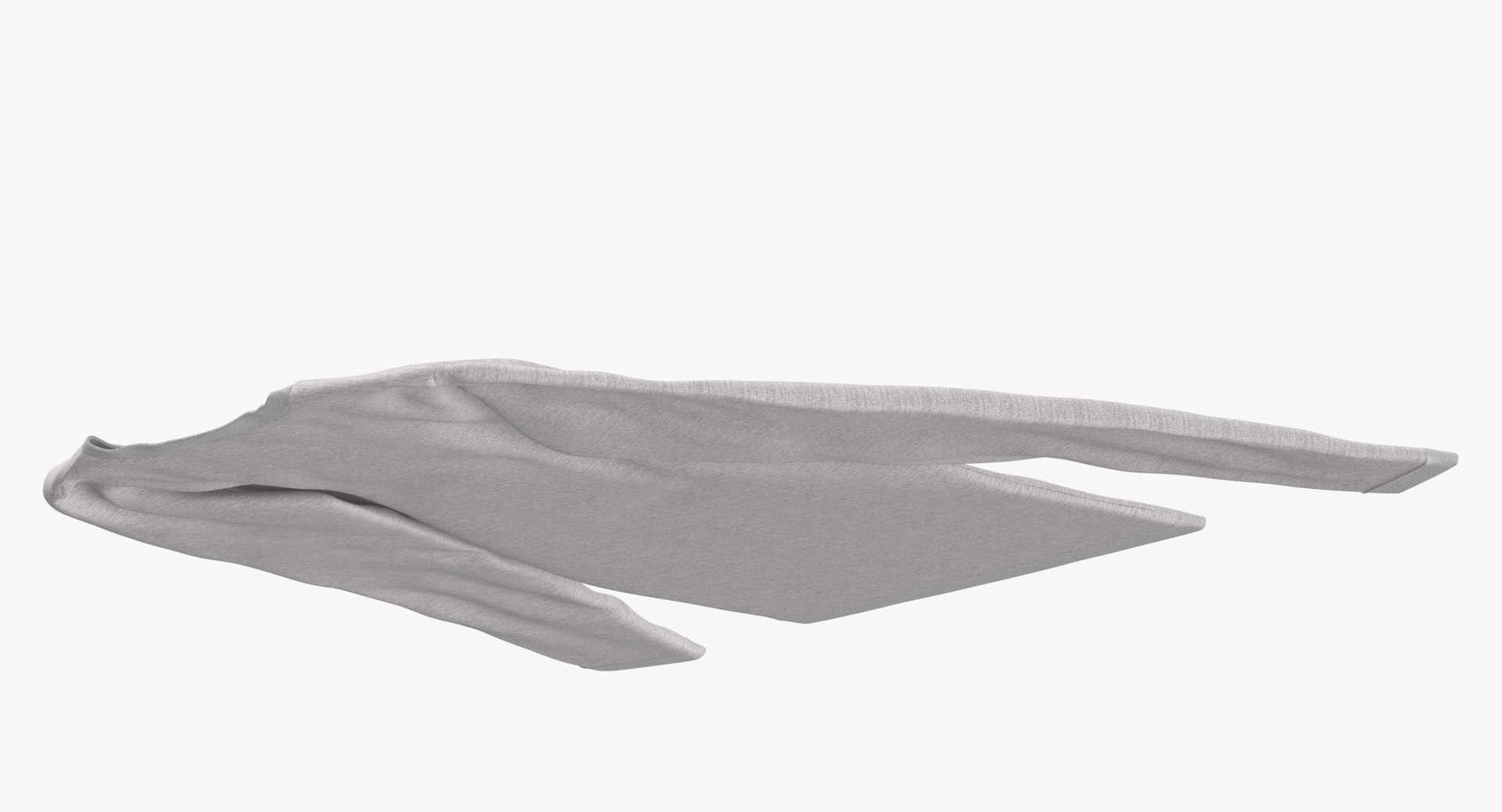 3D Long Sleeve Flat Male Crew Neck Pose 01 White Blank And Branded ...