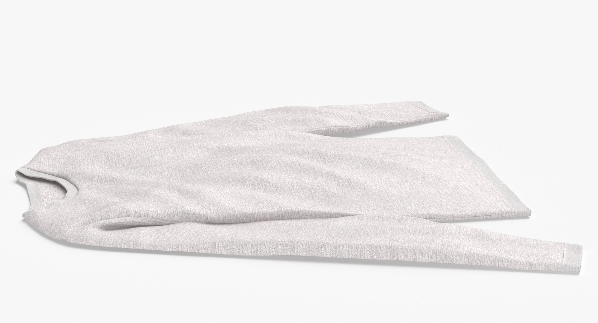 3D Long Sleeve Flat Male Crew Neck Pose 01 White Blank And Branded ...