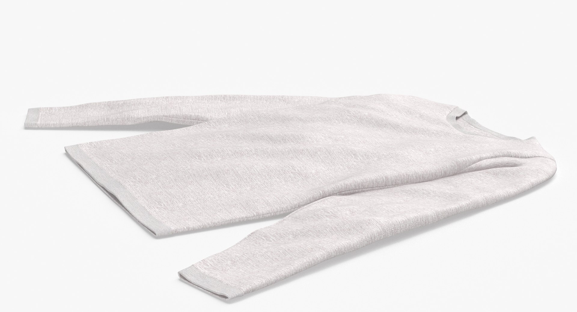 3D Long Sleeve Flat Male Crew Neck Pose 01 White Blank And Branded ...