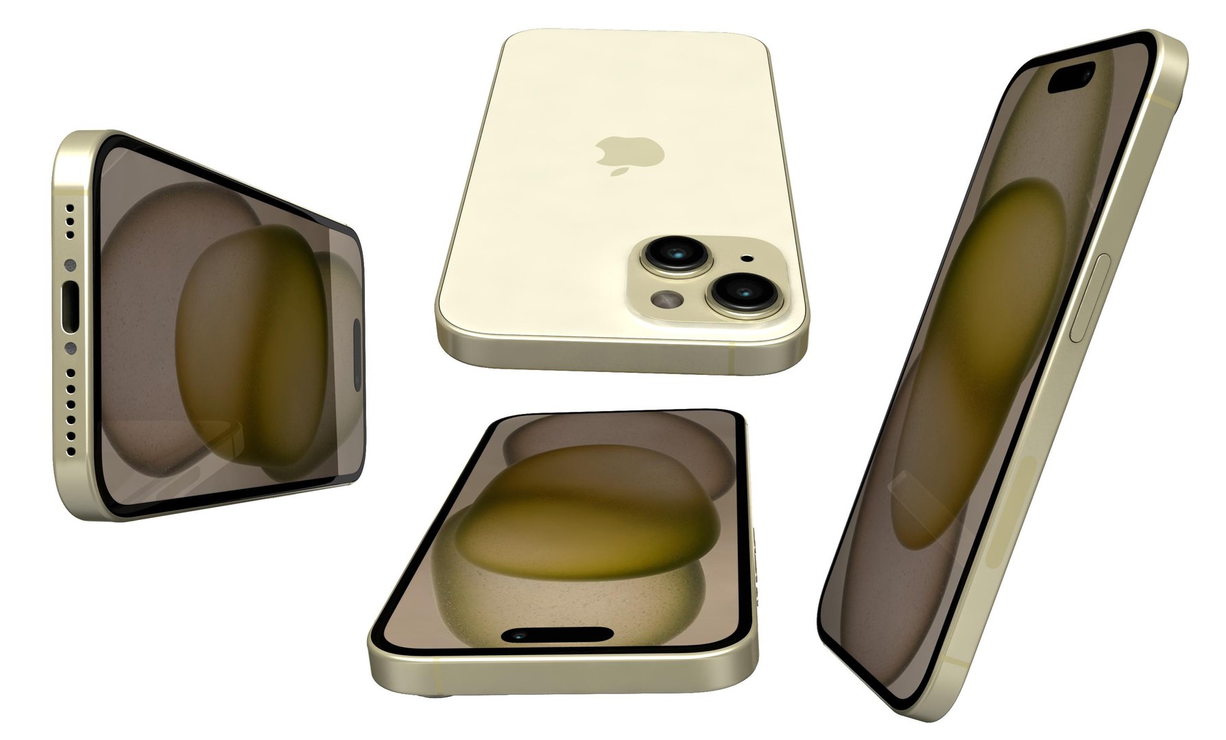 Apple IPhone 15 Yellow Model - TurboSquid 2130486