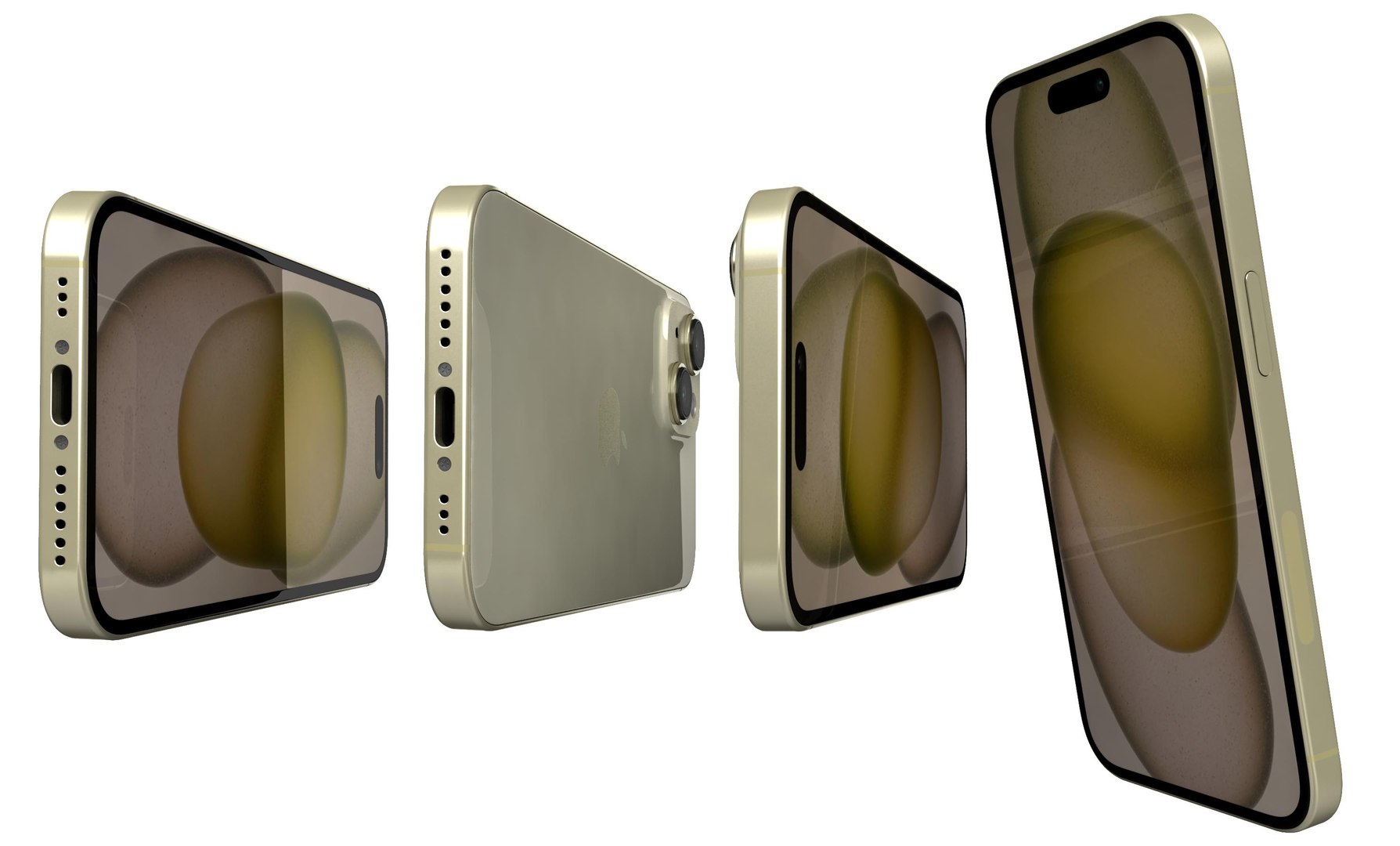 Apple IPhone 15 Yellow Model - TurboSquid 2130486