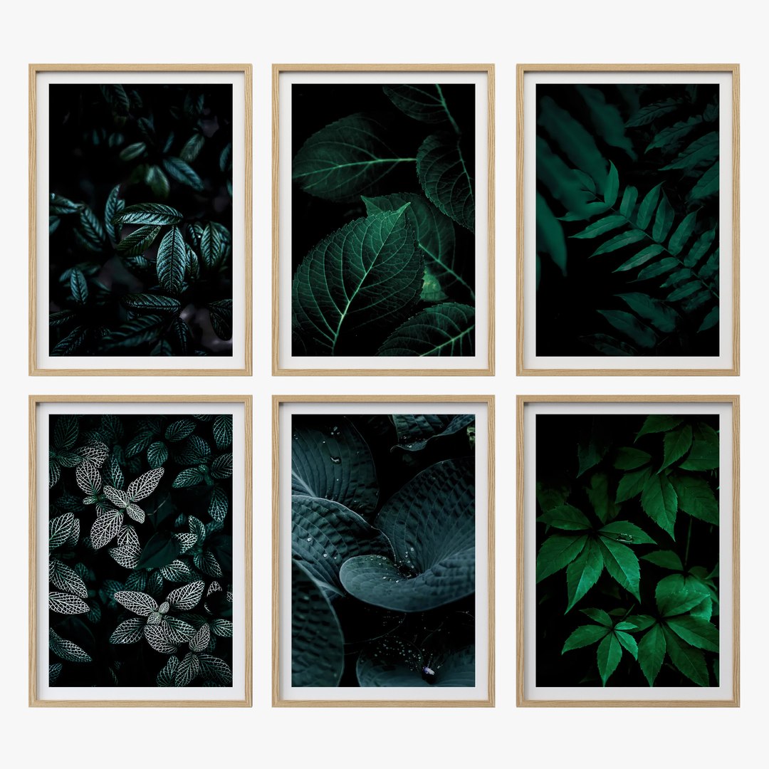 3D Juniqe Dark Leaves - TurboSquid 1693963