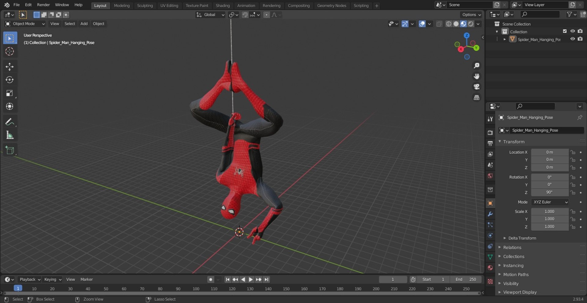 Spider Man Hanging Pose Model - TurboSquid 1792742