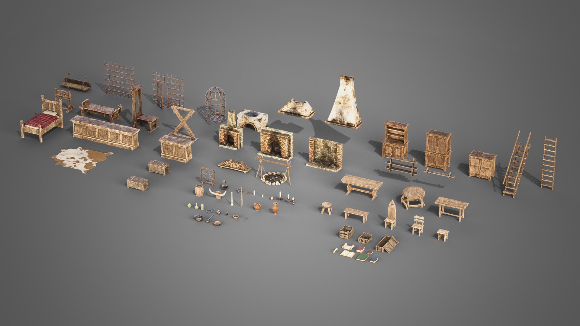 3D Medieval Prop Collection Model - TurboSquid 2019315