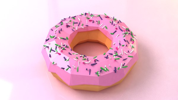 3D low poly cartoon donut 01 model - TurboSquid 2030209