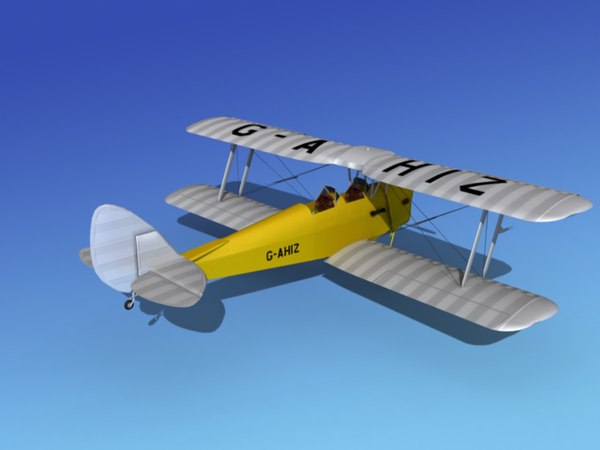 3d tiger moth dehavilland model