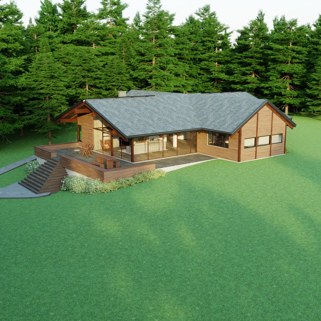 Wooden House In The Forest Model - TurboSquid 2064330