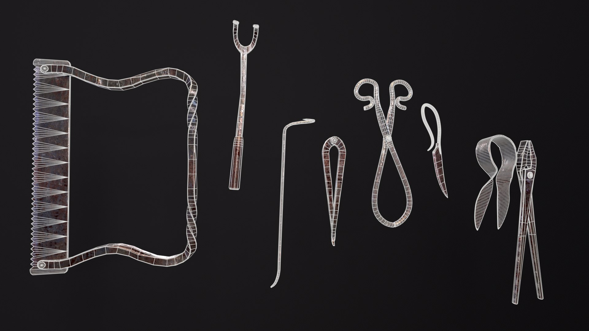 Torture Tools Set 3D Model - TurboSquid 2198266