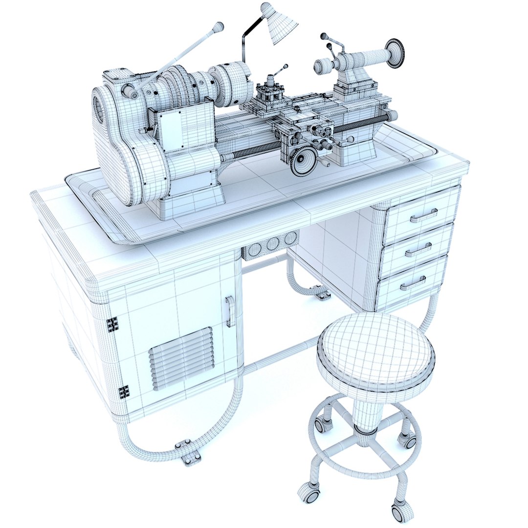 3D MN-80 Industrial Desktop Turning Machine Tool - TurboSquid 1857848