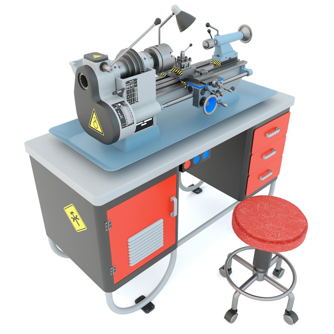 3D MN-80 Industrial Desktop Turning Machine Tool - TurboSquid 1857848