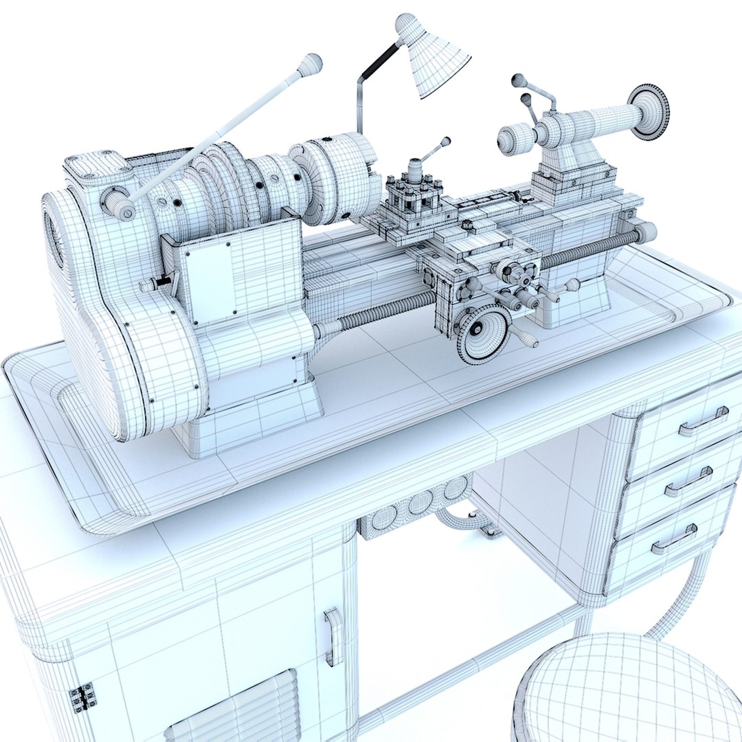 3D MN-80 Industrial desktop turning machine tool - TurboSquid 1857848