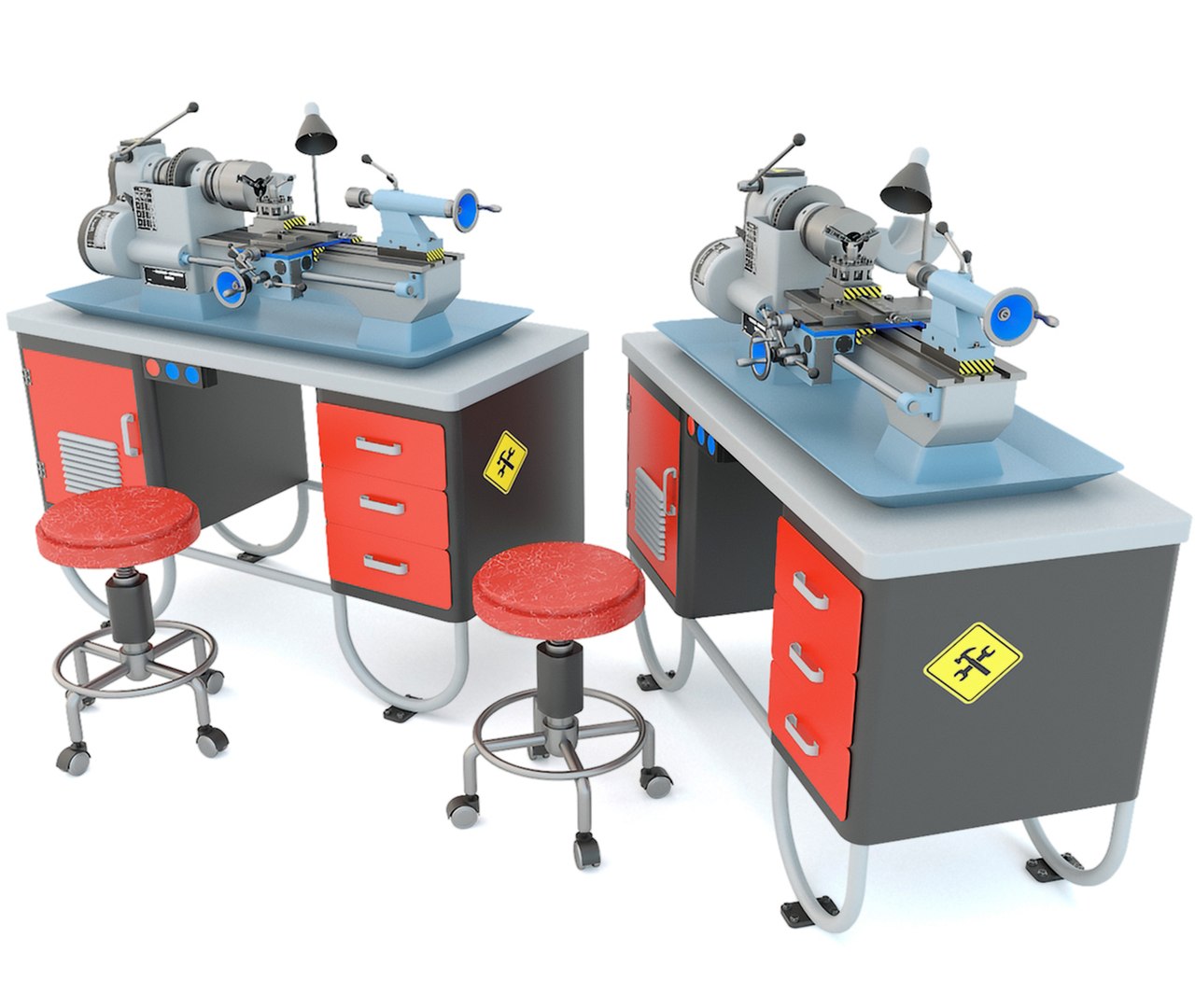 3D MN-80 Industrial Desktop Turning Machine Tool - TurboSquid 1857848