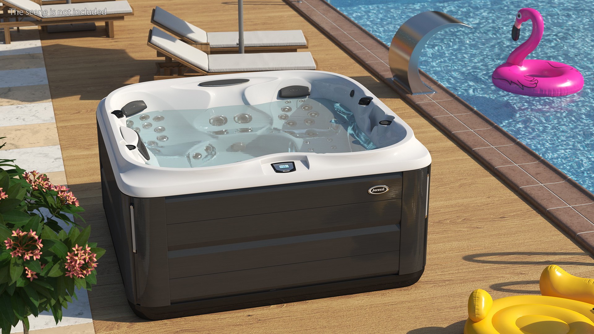 Jacuzzi J475 Spa Hot Tub Ebony With Water Model - TurboSquid 1725812