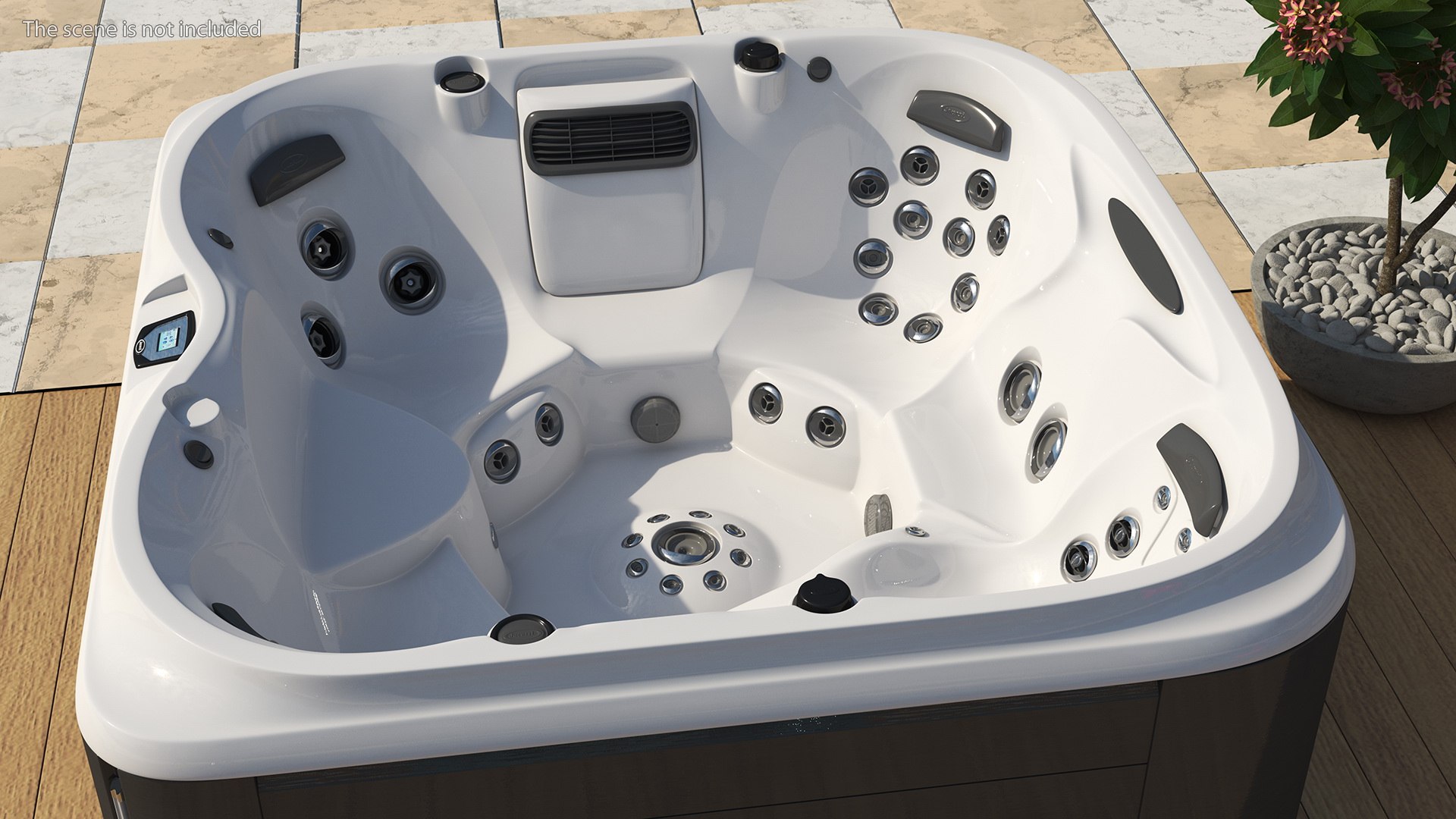 Jacuzzi J475 Spa Hot Tub Ebony With Water Model - TurboSquid 1725812