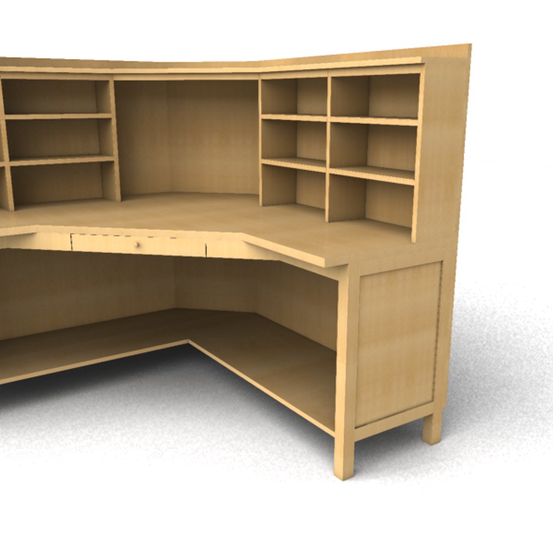 3d model office table corner