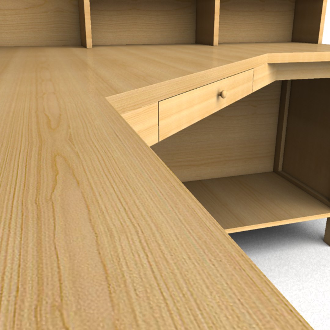 3d model office table corner