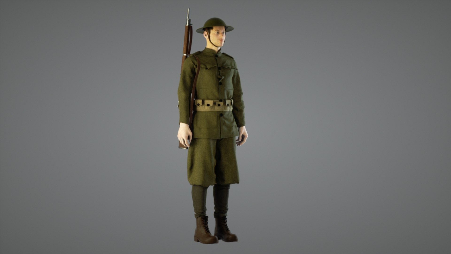 British Soldier Ww1 3d Model