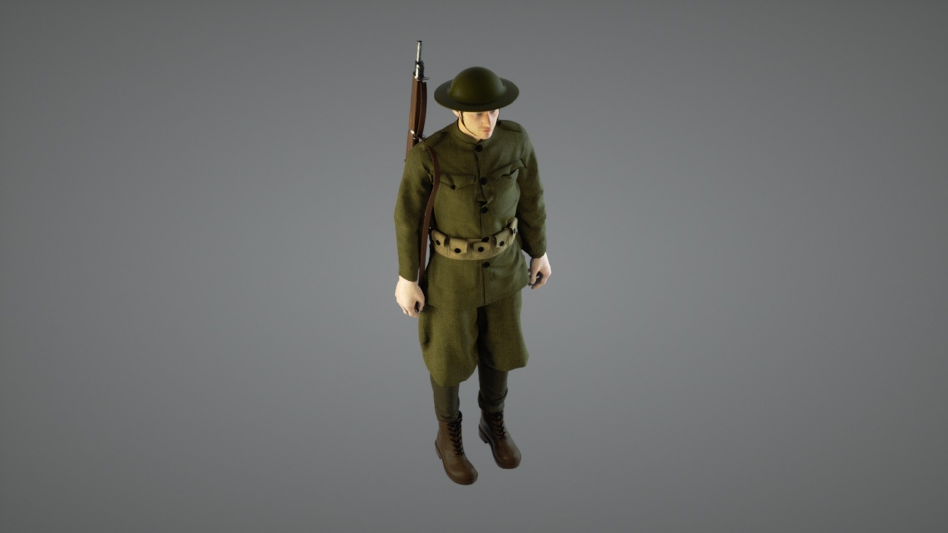 British Soldier Ww1 3d Model