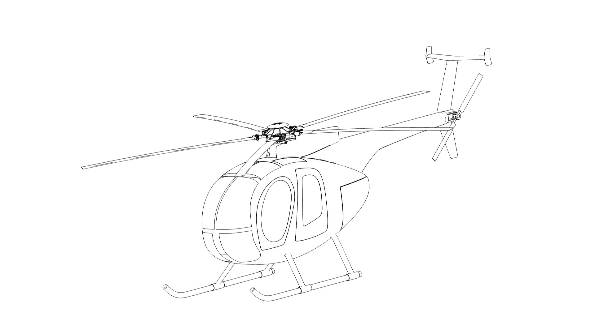 Helicopters MD 500 3D Model - TurboSquid 1987374