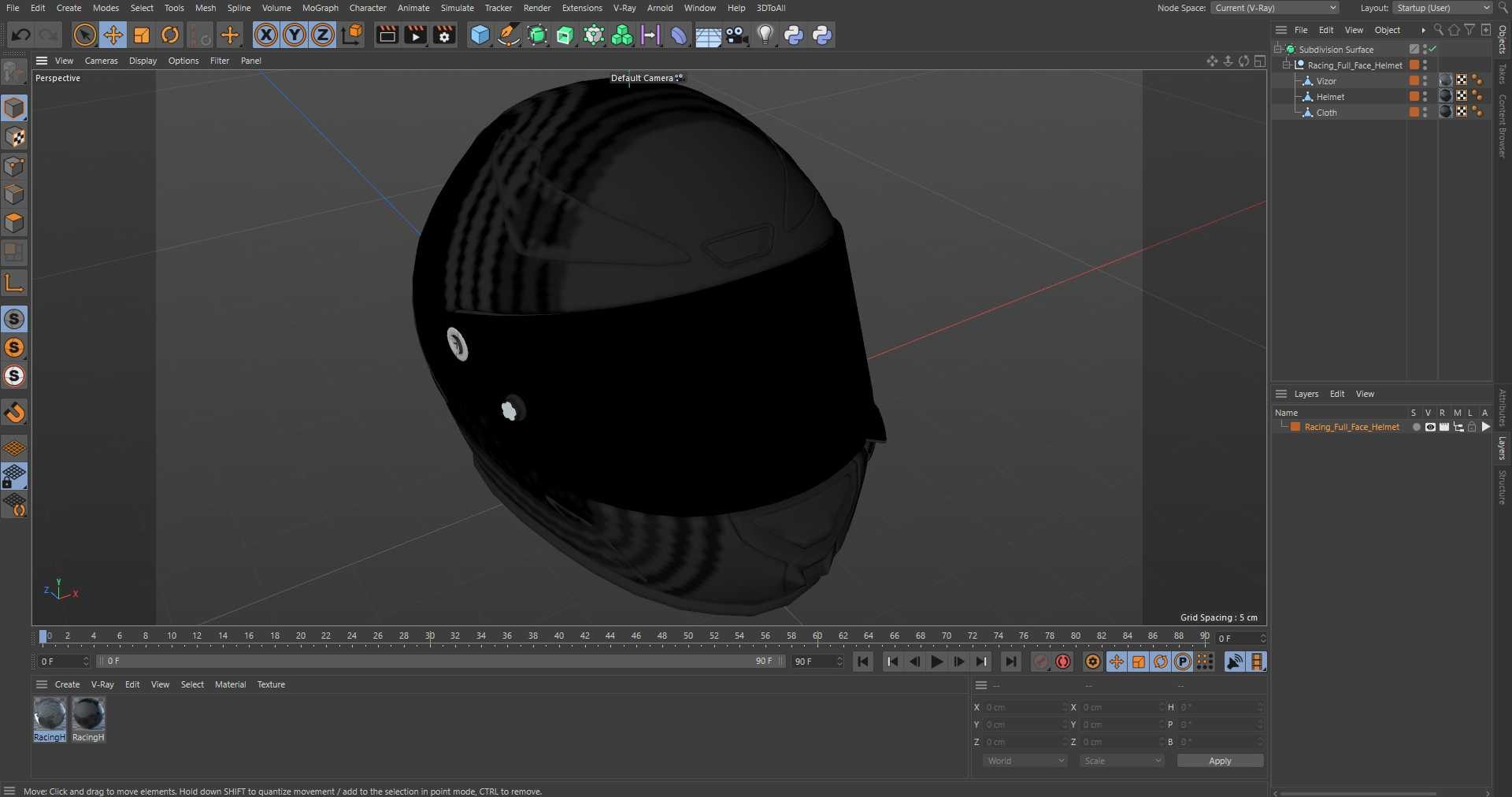 3D Racing Full Face Helmet - TurboSquid 2368211