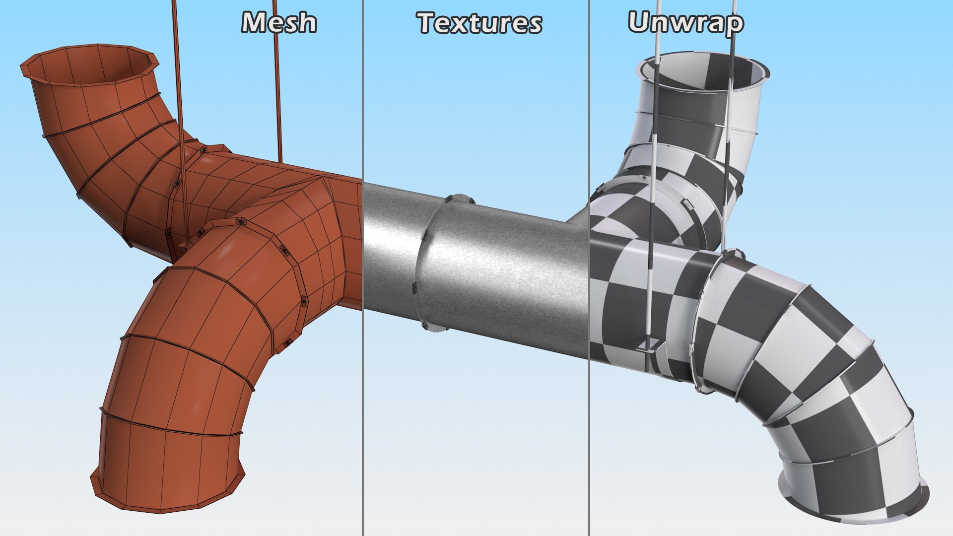 Air Ventilation Pipe Systems 3D Model - TurboSquid 1646485