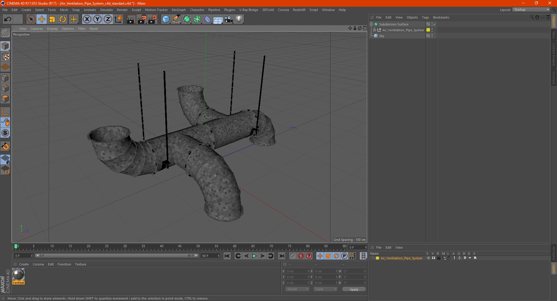 Air ventilation pipe systems 3D model - TurboSquid 1646485
