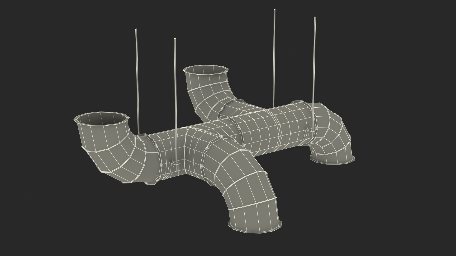 Air Ventilation Pipe Systems 3D Model - TurboSquid 1646485