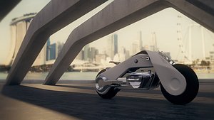 3d futuristic motorcycle concept model