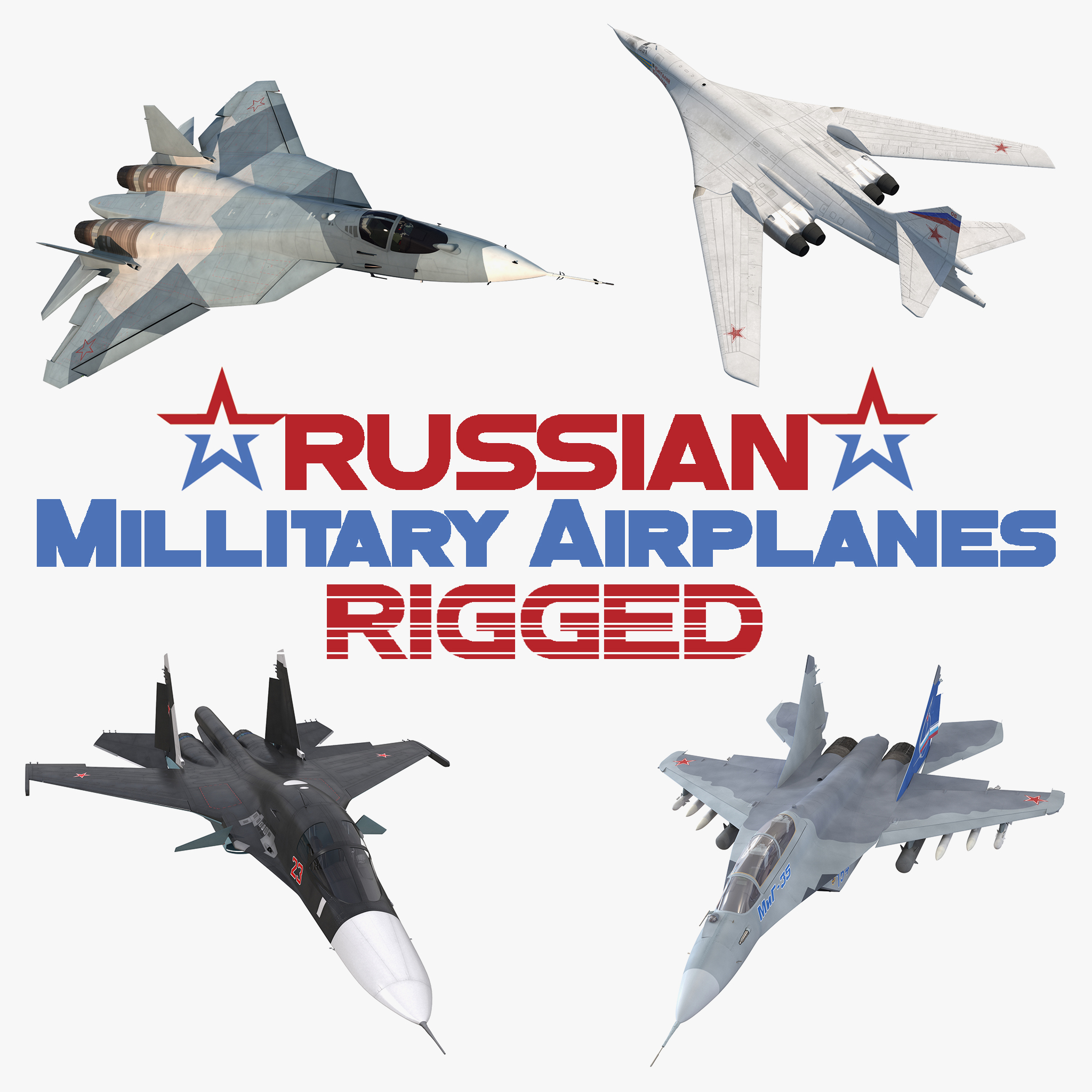 3D rigged russian millitary airplanes model - TurboSquid 1269457