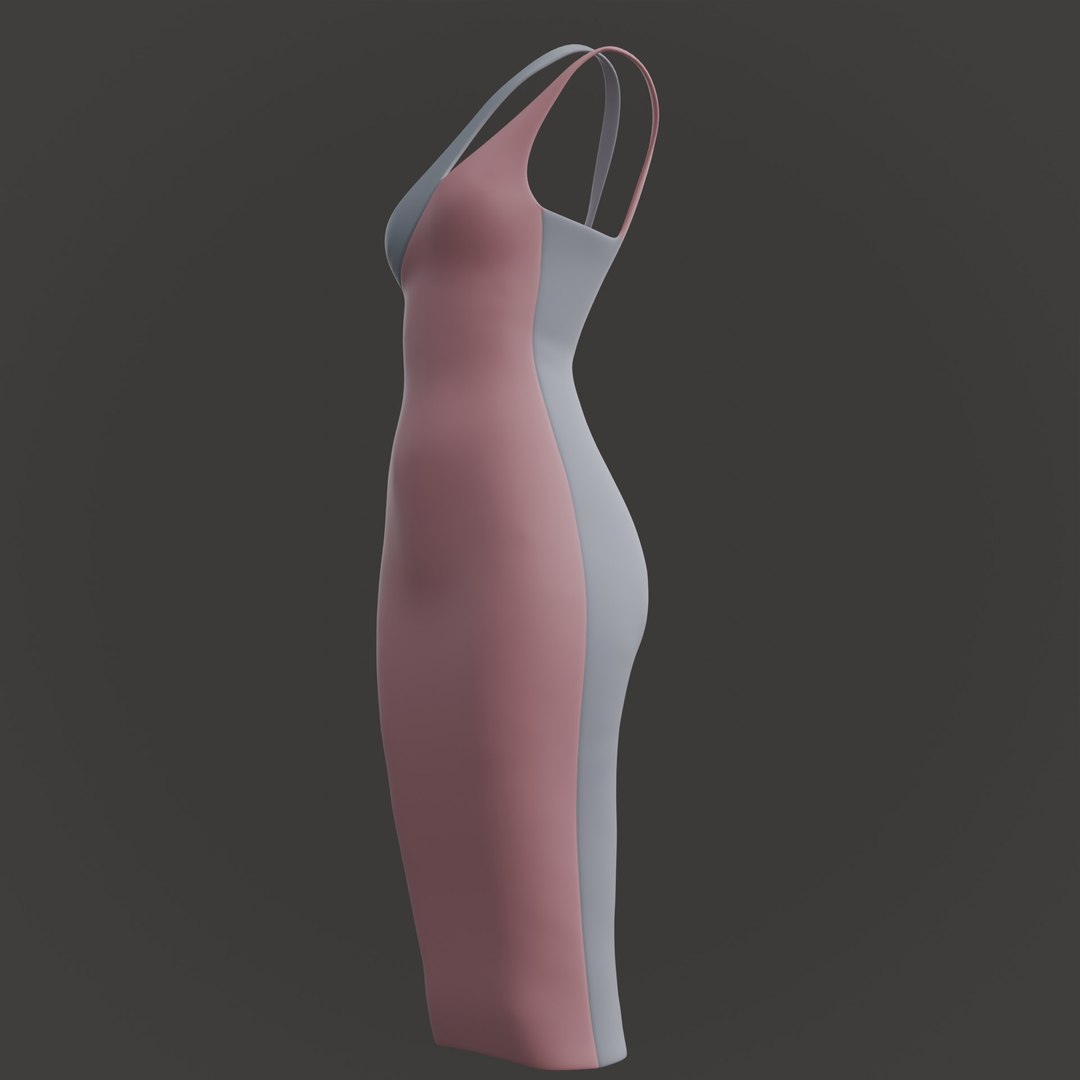 3D Asymmetric Straps Bodycon Dress 3D Model - TurboSquid 2341061