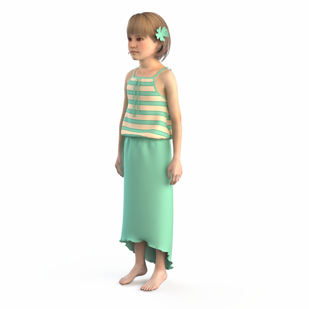 Fashion Child Dressed 3d 3ds