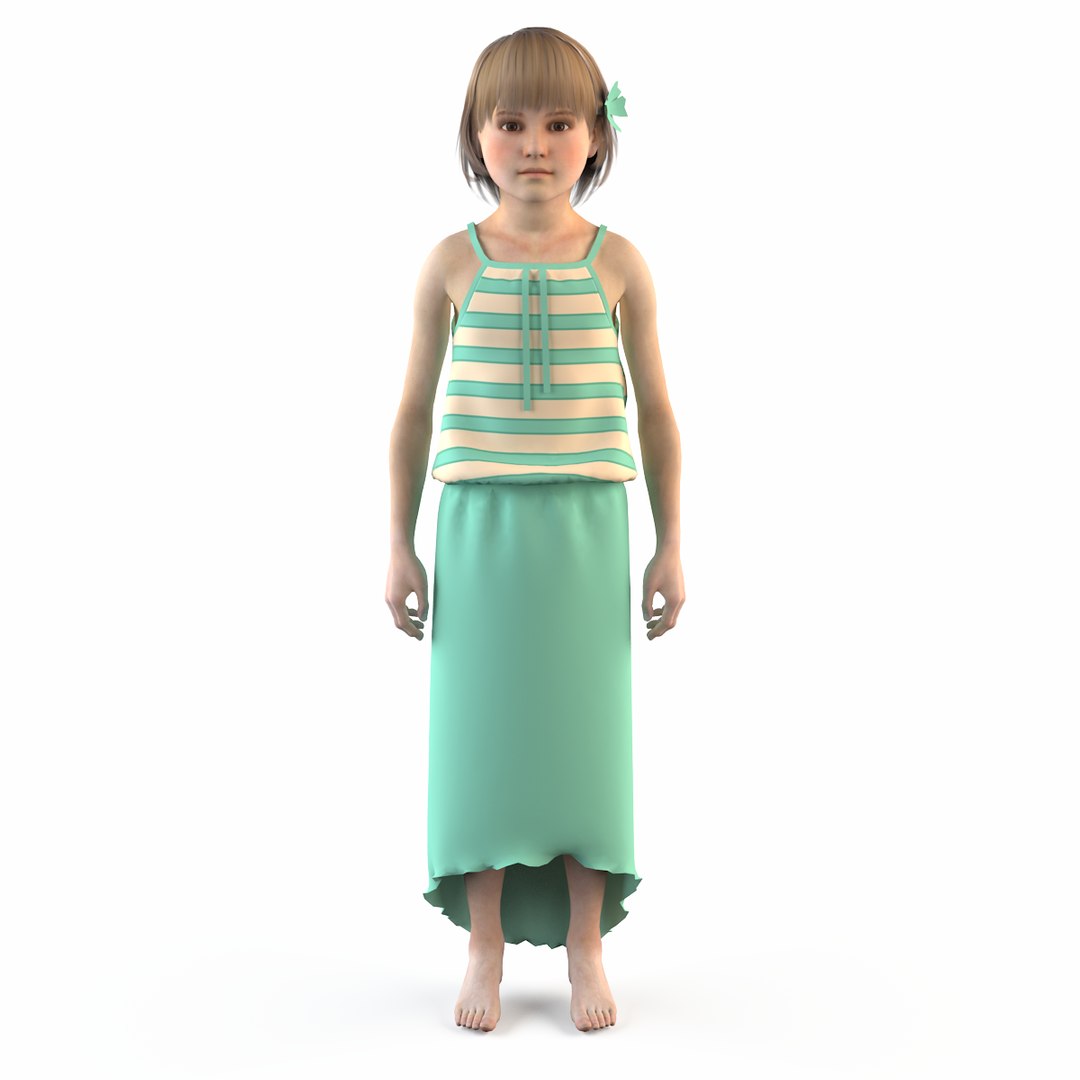 Fashion Child Dressed 3d 3ds