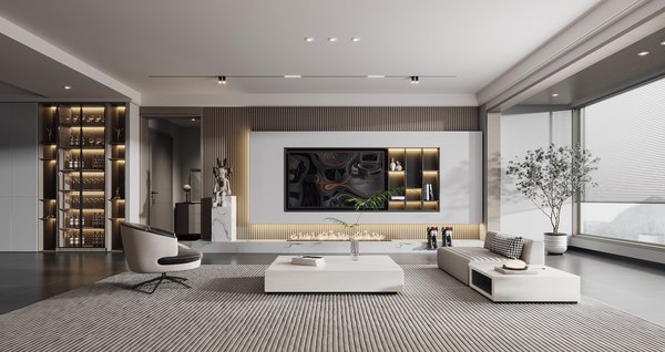 Model living modern store