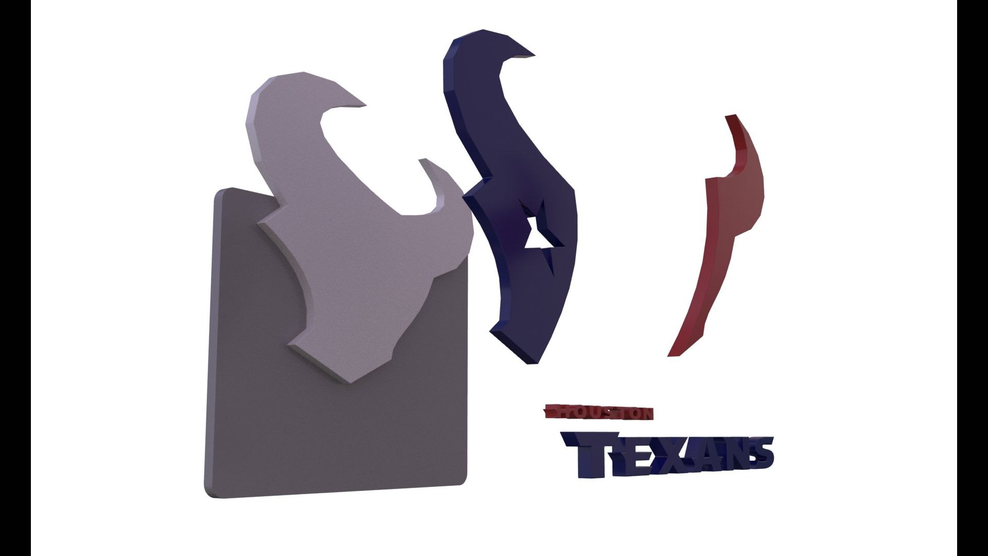 Houston Texans Logo Shield Printable And Renderable 3D Model ...