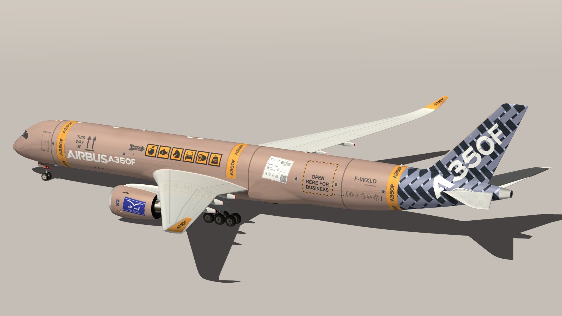 3D Airbus A350F Special Livery - TurboSquid 2092589