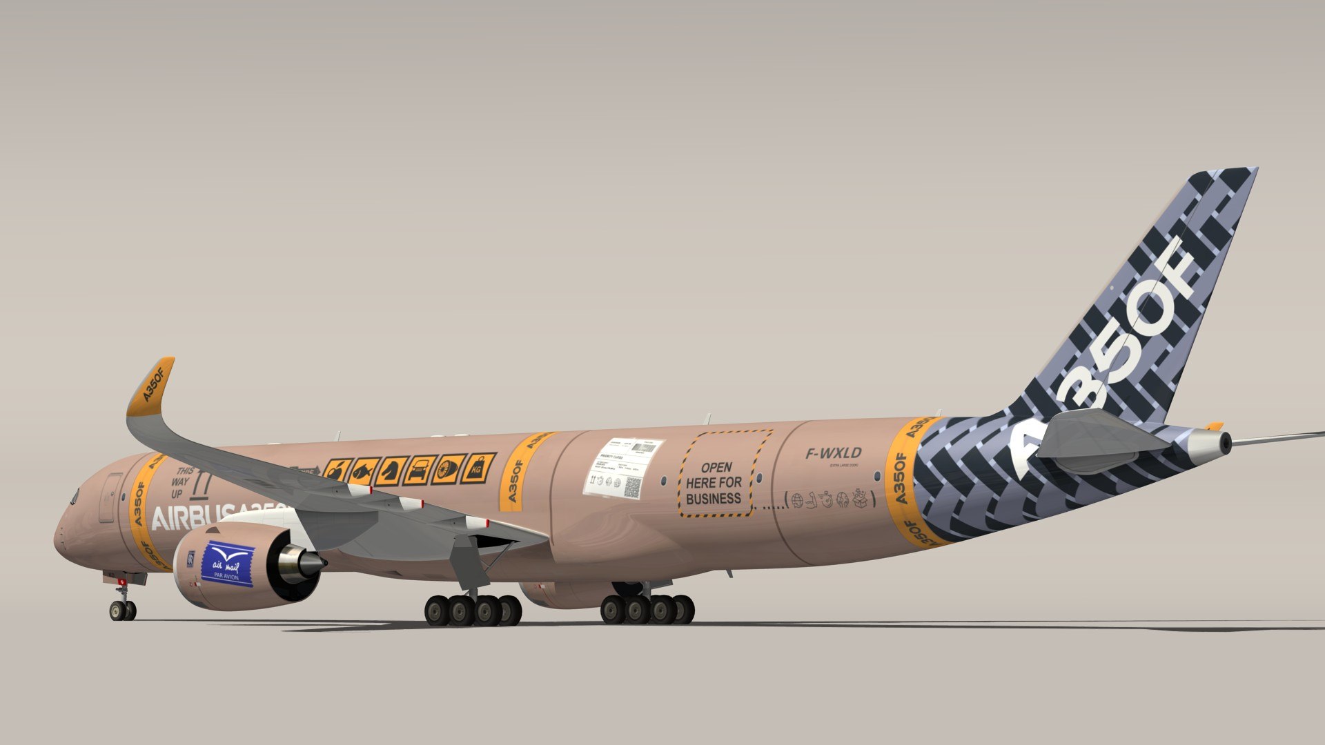 3D Airbus A350F Special Livery - TurboSquid 2092589