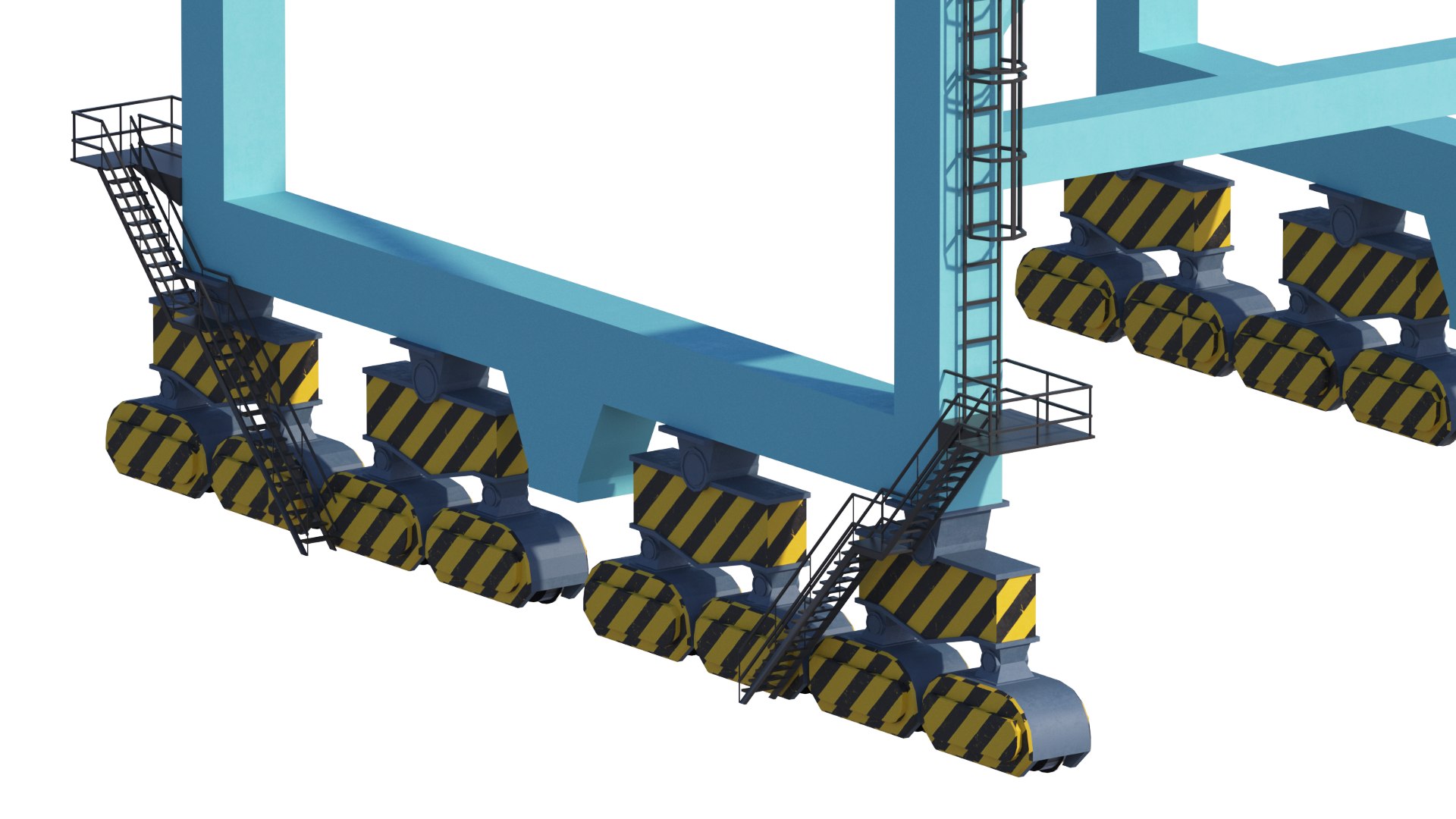 Container RTG Gantry Blue Harbour Cargo Crane 3D Model - TurboSquid 2445745