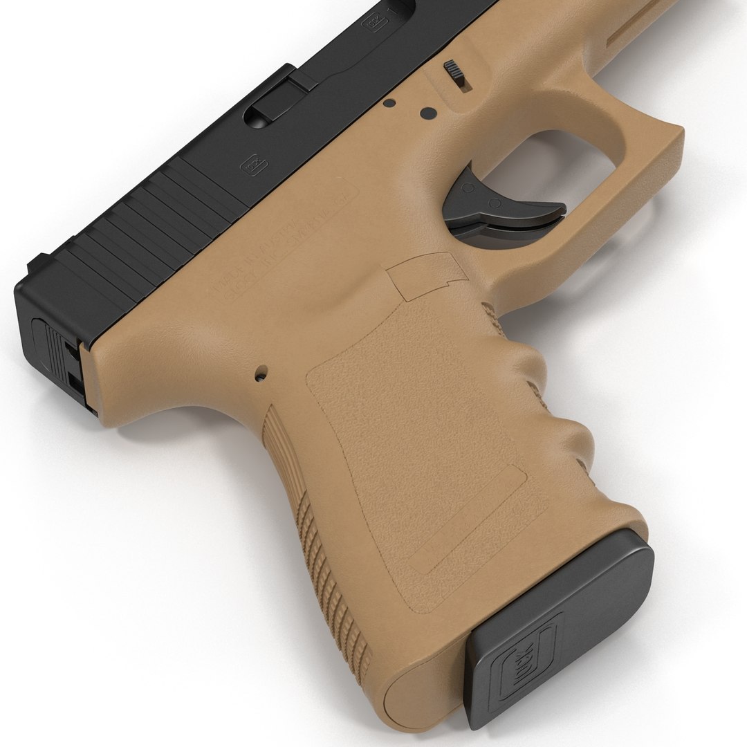 3d model of compact pistol glock 19