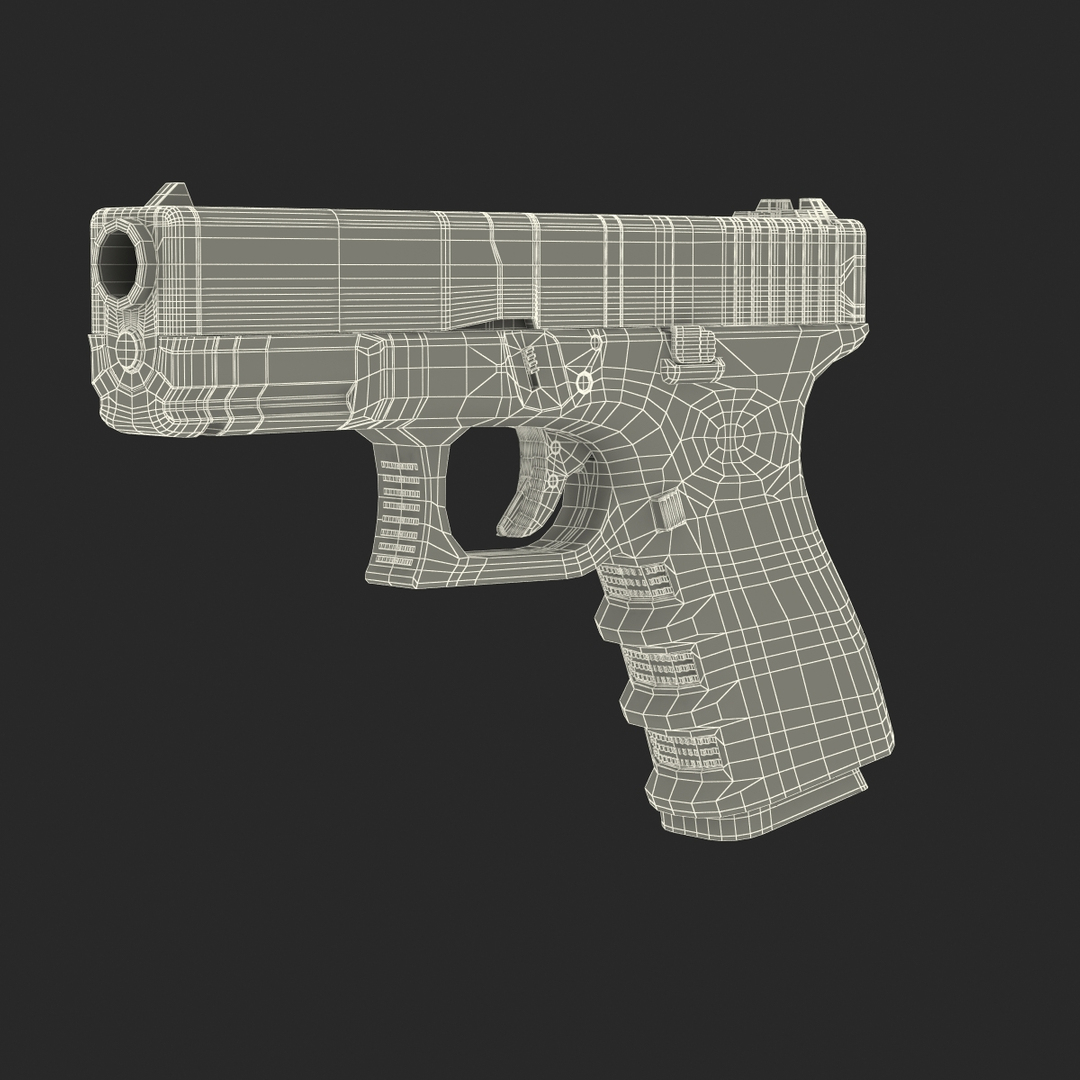 3d model of compact pistol glock 19