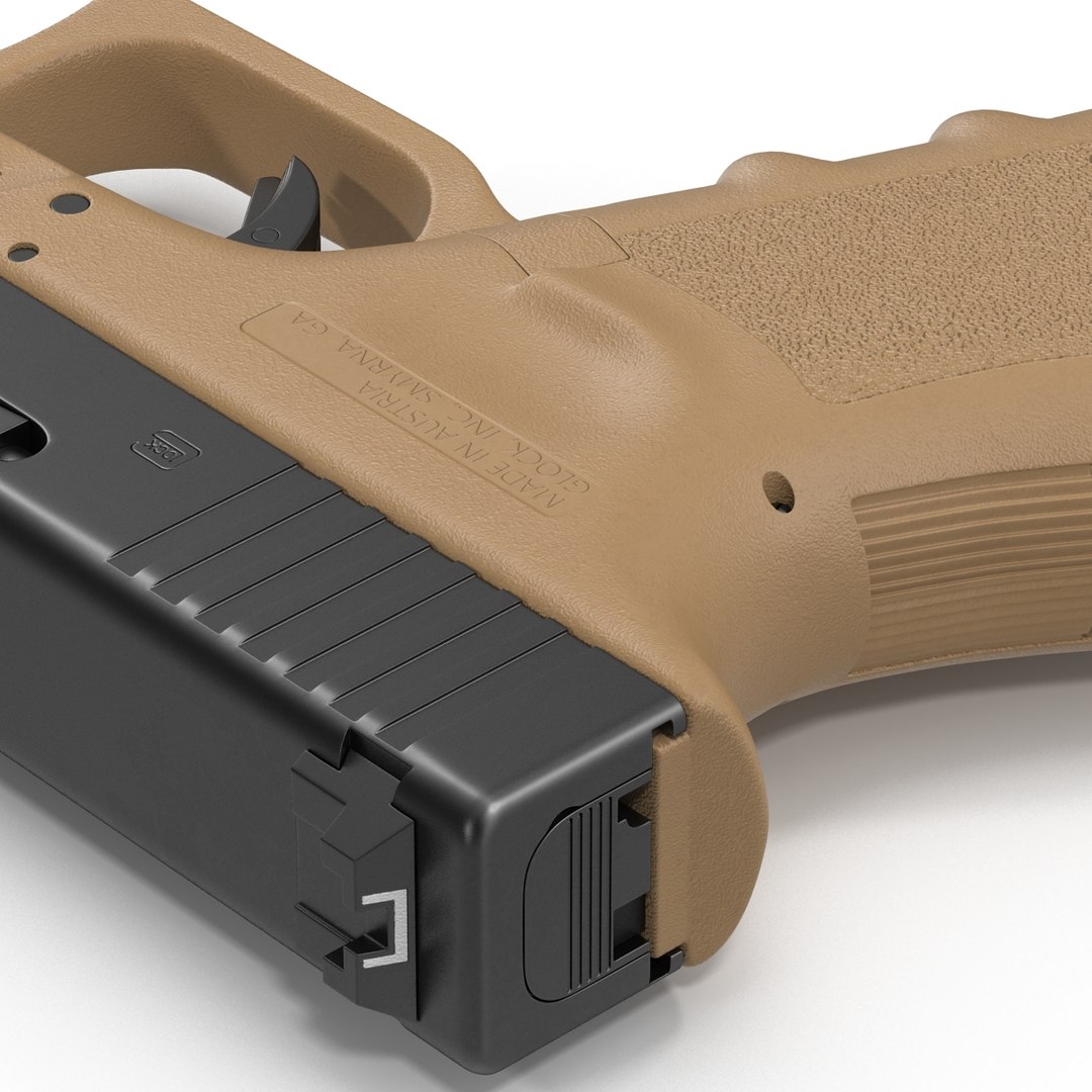 3d model of compact pistol glock 19
