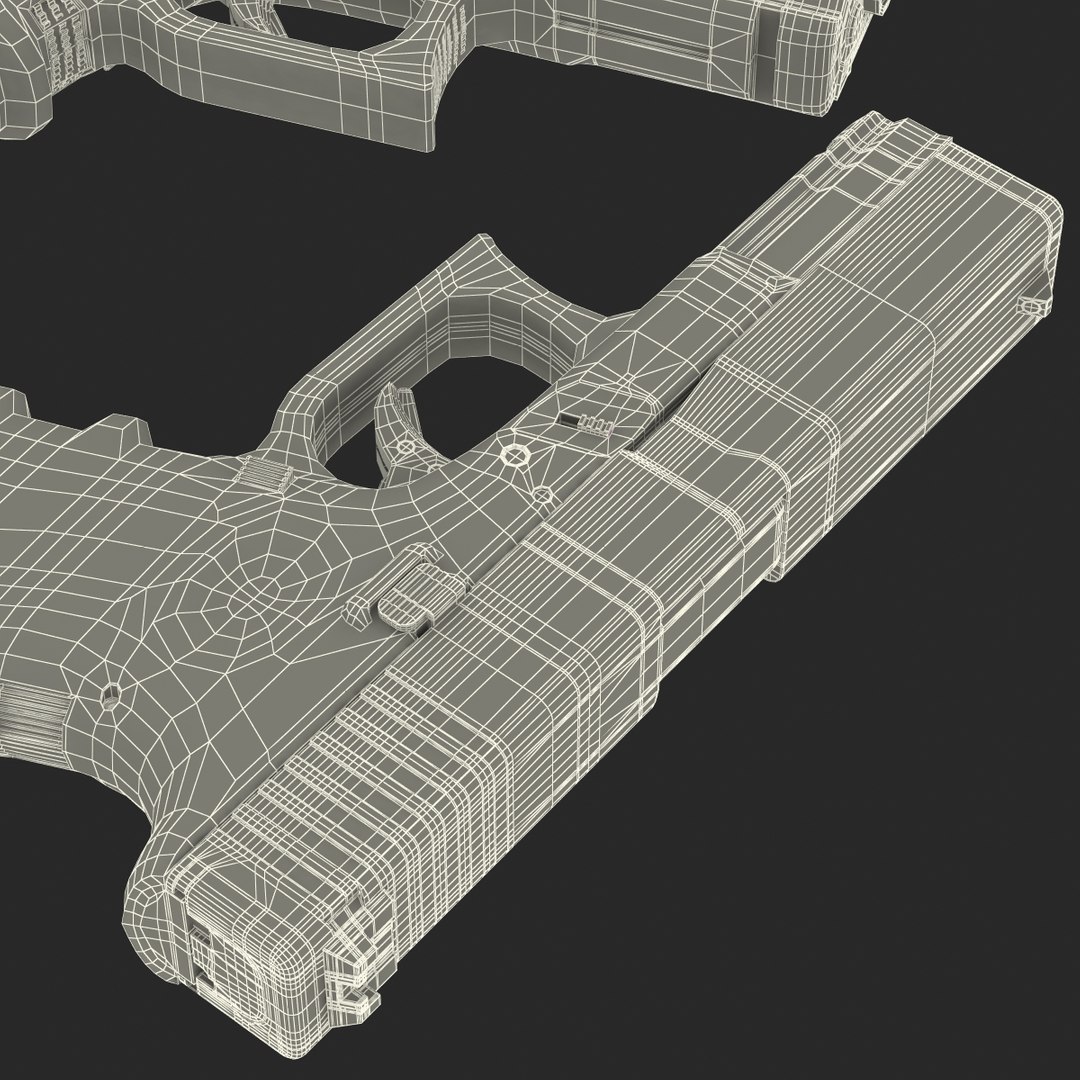 3d model of compact pistol glock 19