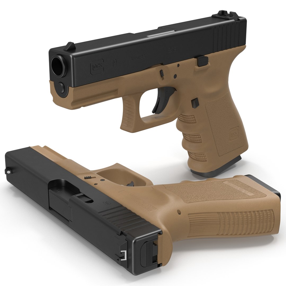 3d model of compact pistol glock 19