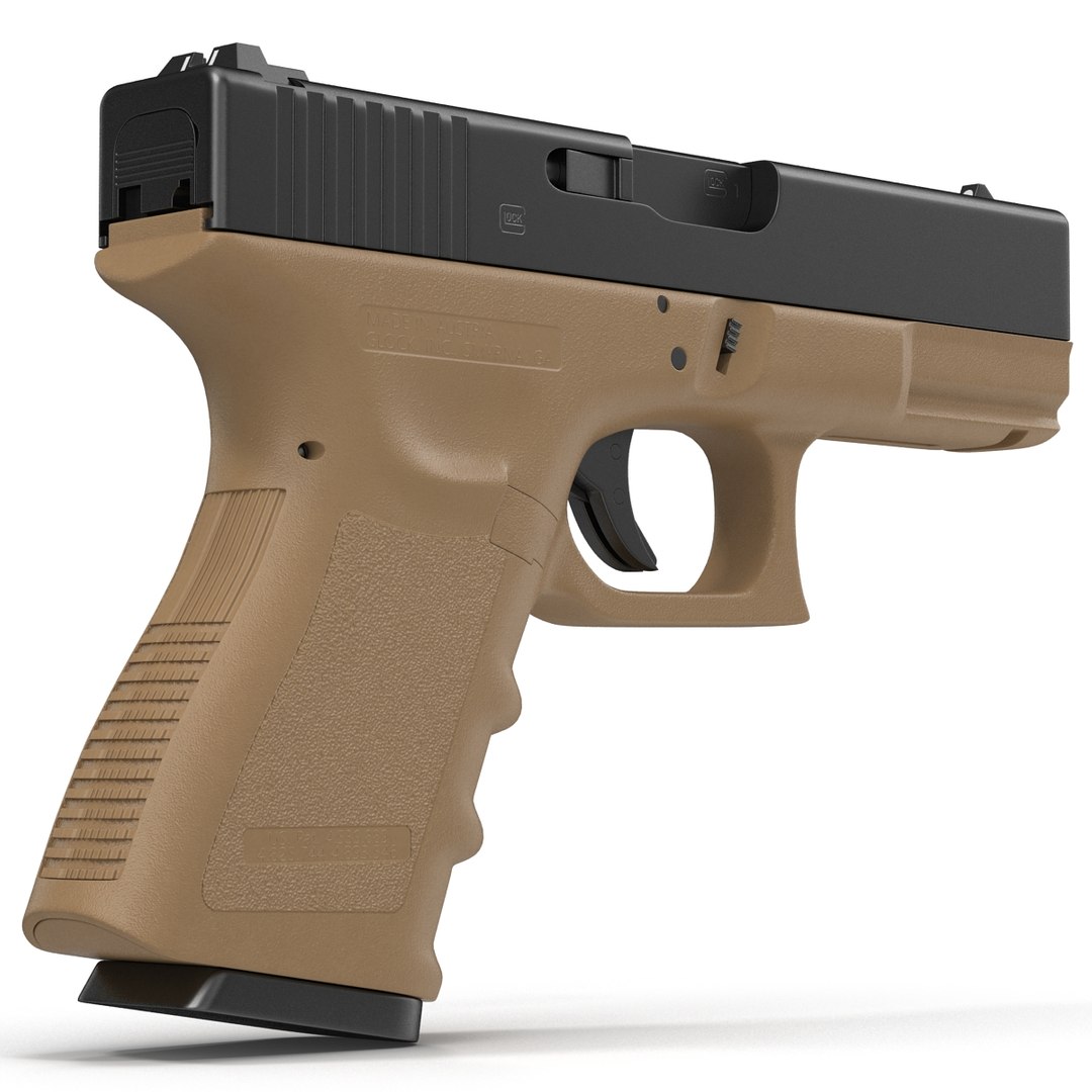 3d model of compact pistol glock 19